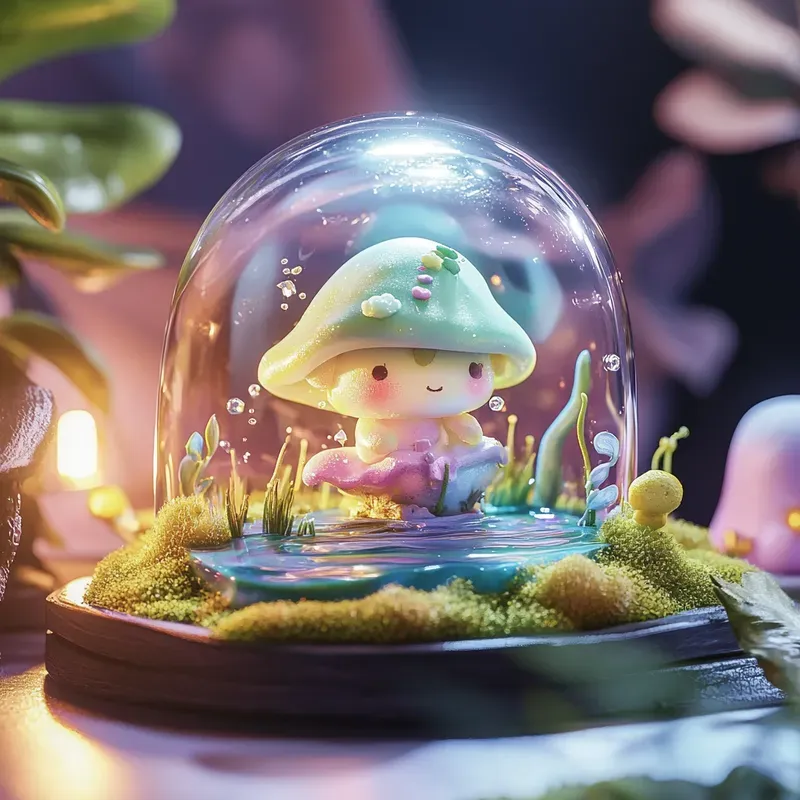 Chibi Mythical Domes Clay Ecosystems Midjourney Prompt | PromptBase