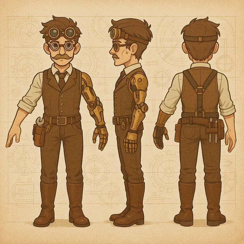 Orthographic Character Reference Sheets ChatGPT Image Prompt | PromptBase