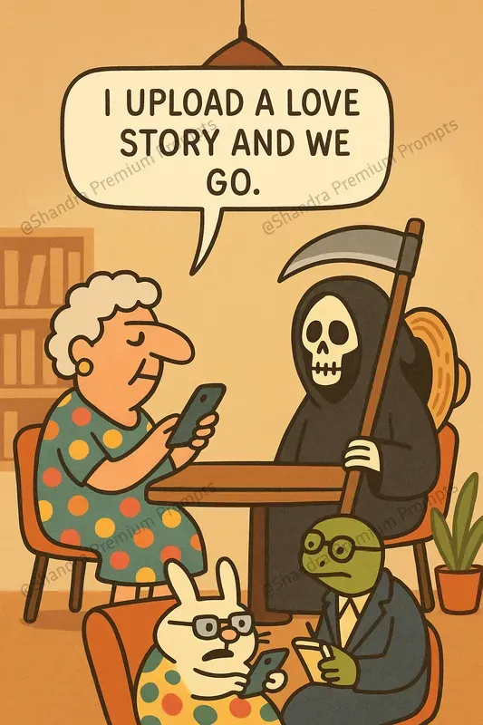 Caricature Cartoon Texts Illustrations ChatGPT Image Prompt | PromptBase