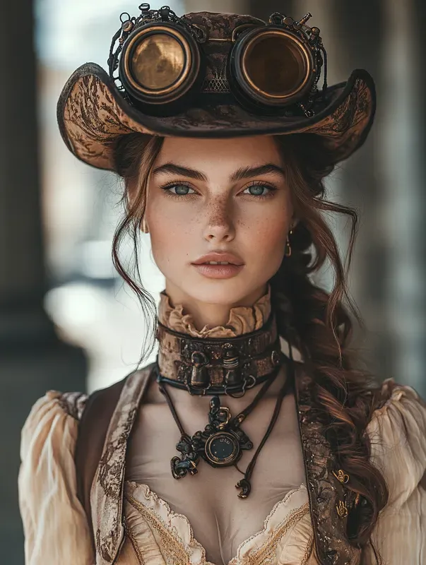 Vintage Steam Punk Portrait Photos Midjourney Prompt | PromptBase