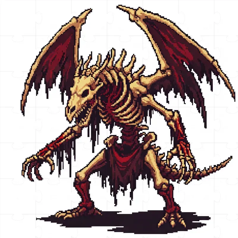 Pixel Art End Level Game Bosses Imagen Prompt | PromptBase