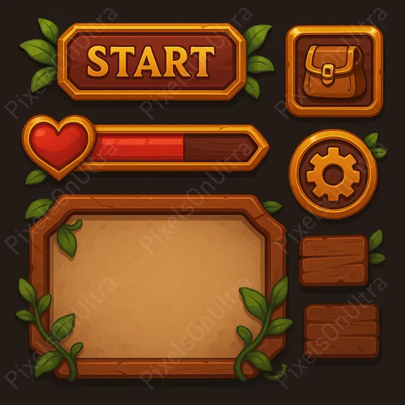 2D Mobile Game Ui Elements ChatGPT Image Prompt | PromptBase