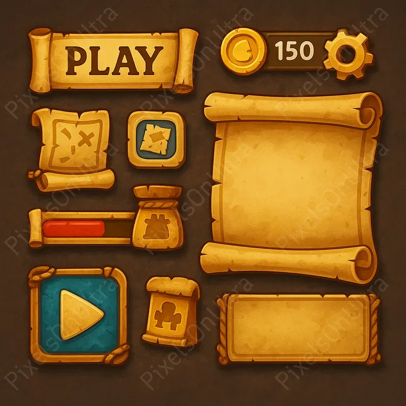 2D Mobile Game Ui Elements ChatGPT Image Prompt | PromptBase