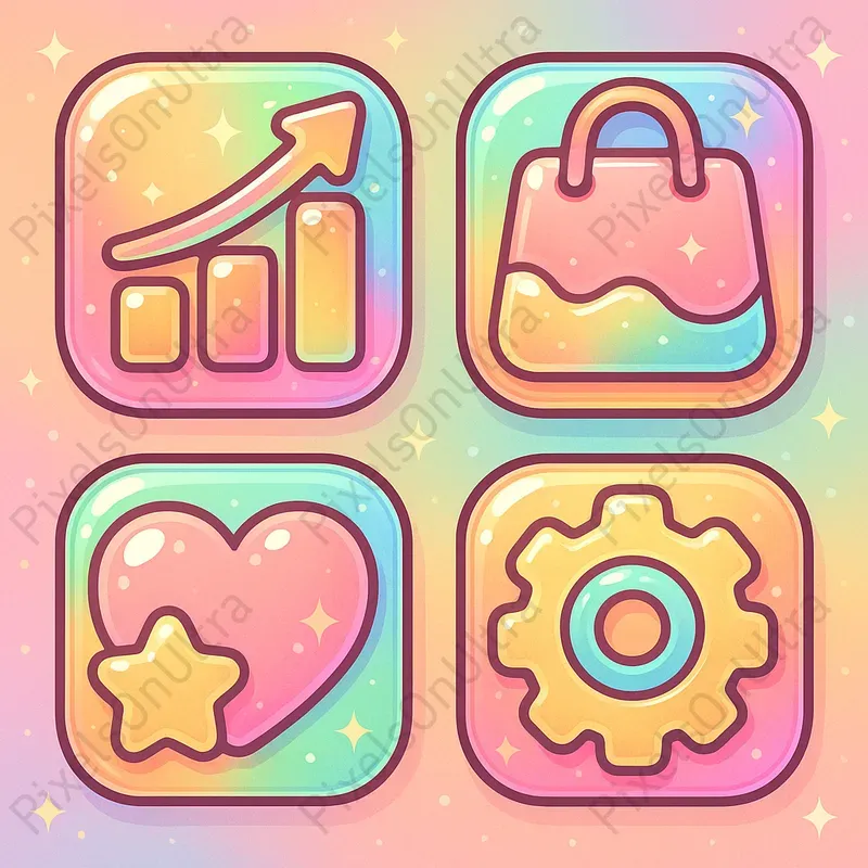 Kawaii Home Screen Icon Packs ChatGPT Image Prompt | PromptBase