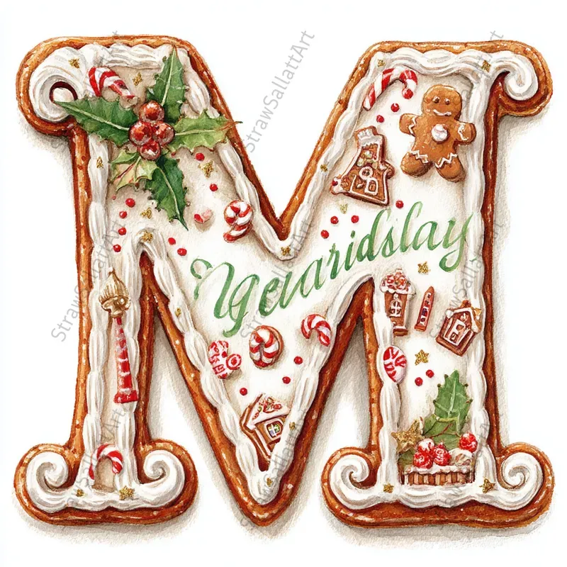 Christmas Gingerbread Alphabet Letters Midjourney Prompt | PromptBase