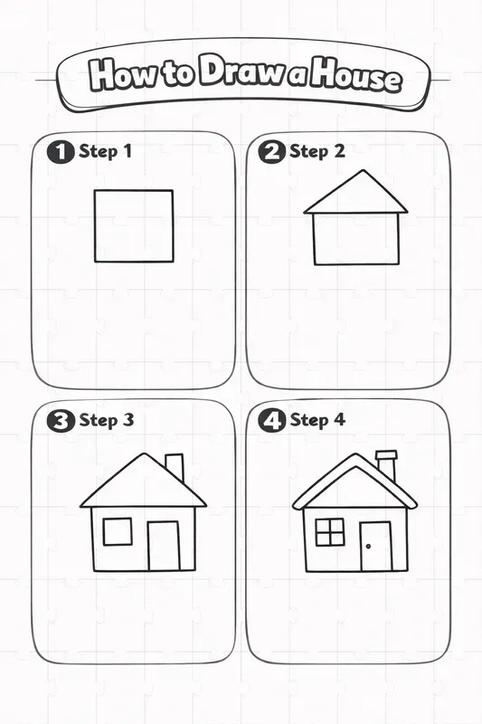 How To Draw 4 Step Worksheets For Kids ChatGPT Image Prompt | PromptBase