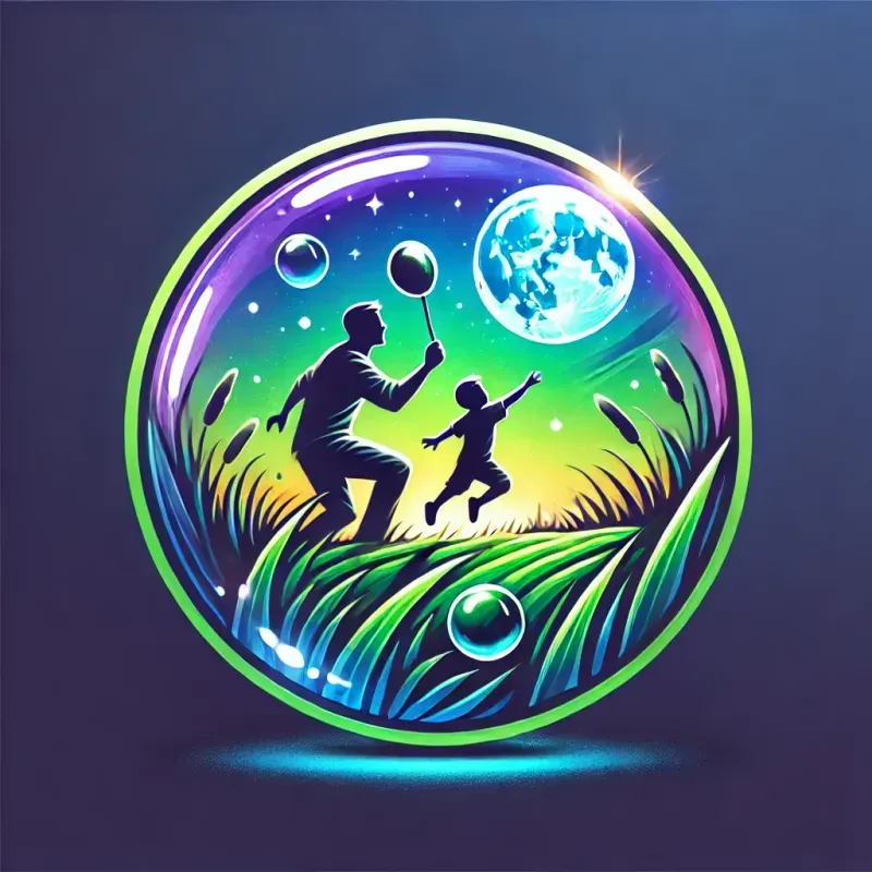 Fathers And Sons Bubble Chill Logos DALL·E Prompt | PromptBase