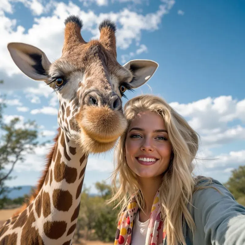 Selfies Of People With Exotic Animals FLUX Prompt | PromptBase