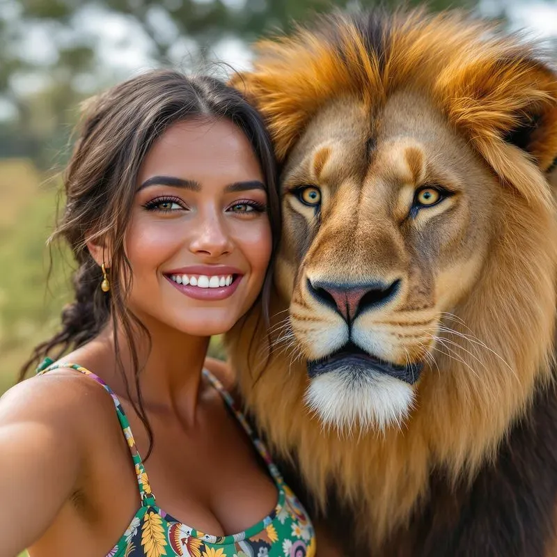 Selfies Of People With Exotic Animals FLUX Prompt | PromptBase