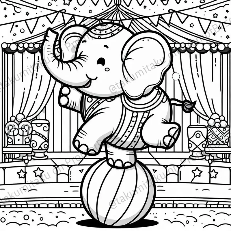Cozy Cute Elephant Coloring Pages DALL·E Prompt | PromptBase