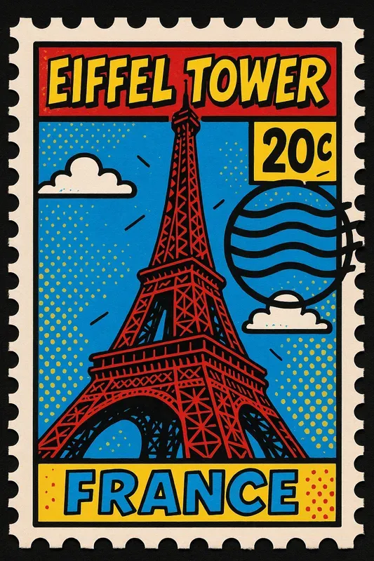 Fun Pop Art Postage Stamps ChatGPT Image Prompt | PromptBase