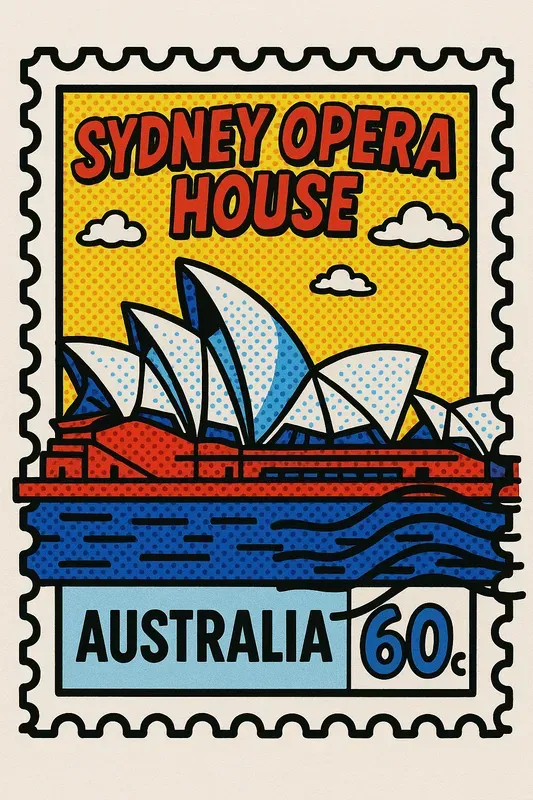 Fun Pop Art Postage Stamps ChatGPT Image Prompt | PromptBase