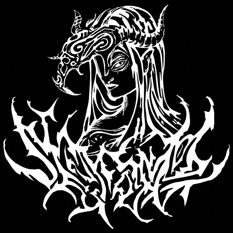 Razor Gothic Metal Illustration Signs Midjourney Prompt | PromptBase