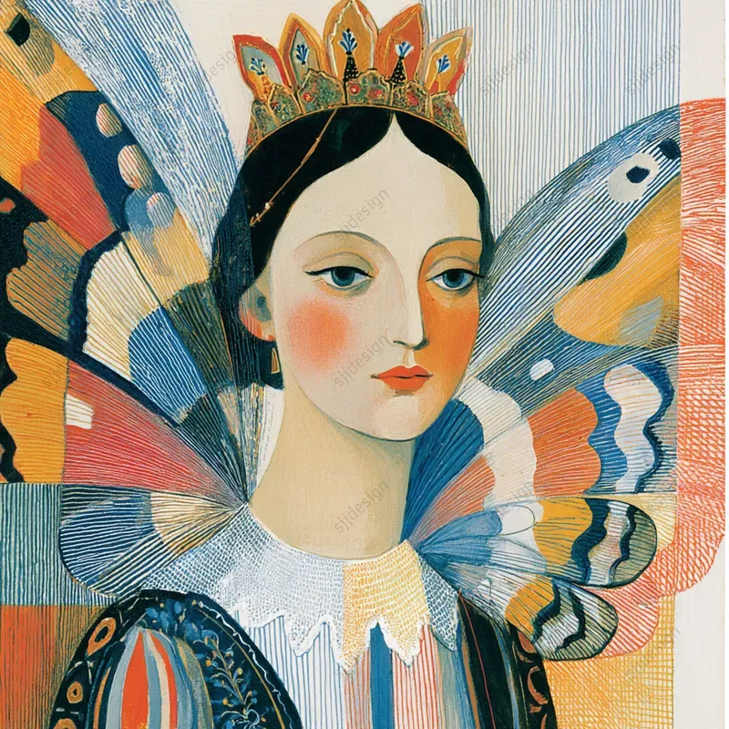 Folk Art Royal Fantasy Style Midjourney Prompt | PromptBase