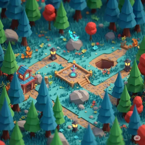 Stylized 3D Game Background Generators FLUX Prompt | PromptBase