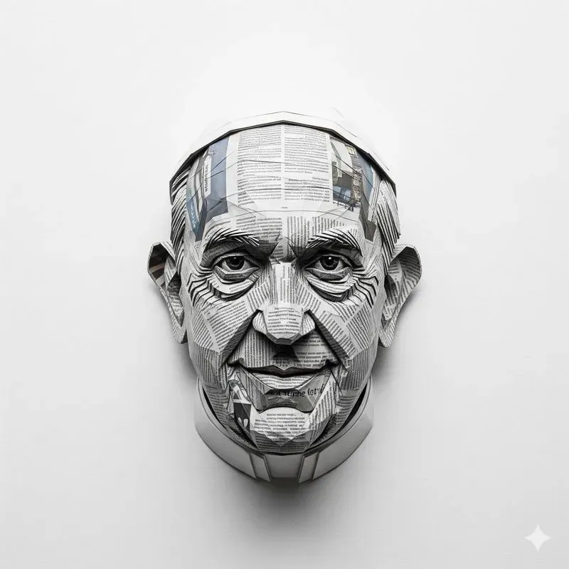 Celebrities Newspaper Origami Portraits Gemini Image Prompt | PromptBase