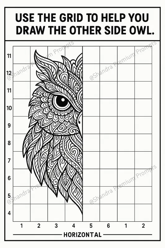 Symmetrical Drawing Activities For Adults ChatGPT Image Prompt | PromptBase