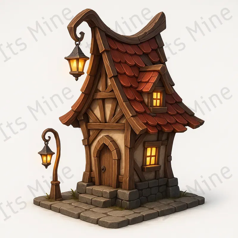 3D Stylized Game House Assets ChatGPT Image Prompt | PromptBase