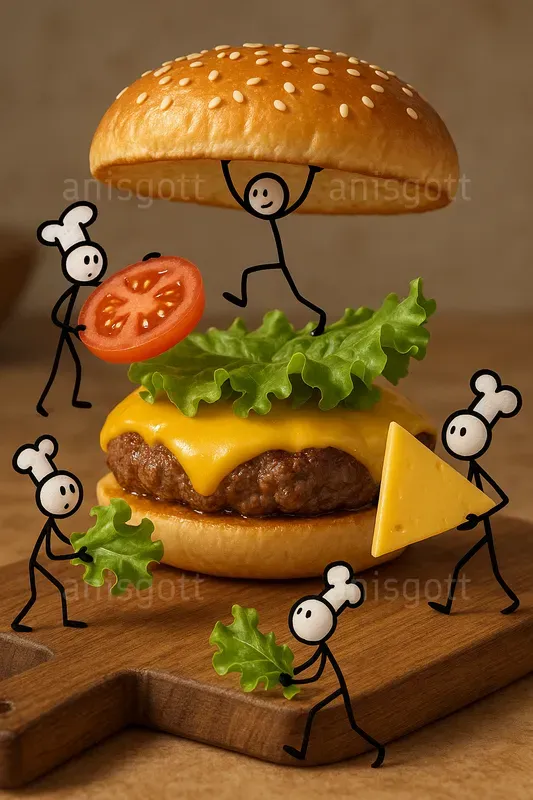 Stick Figure Snacks Real Foods ChatGPT Image Prompt | PromptBase