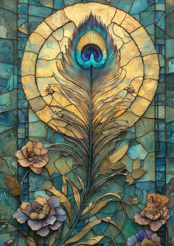 Crystal Collage Stained Glass Pages Midjourney Prompt | PromptBase