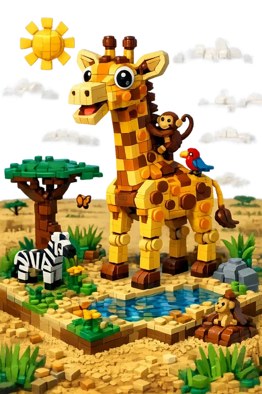 Lego Animals Dioramas ChatGPT Image Prompt | PromptBase