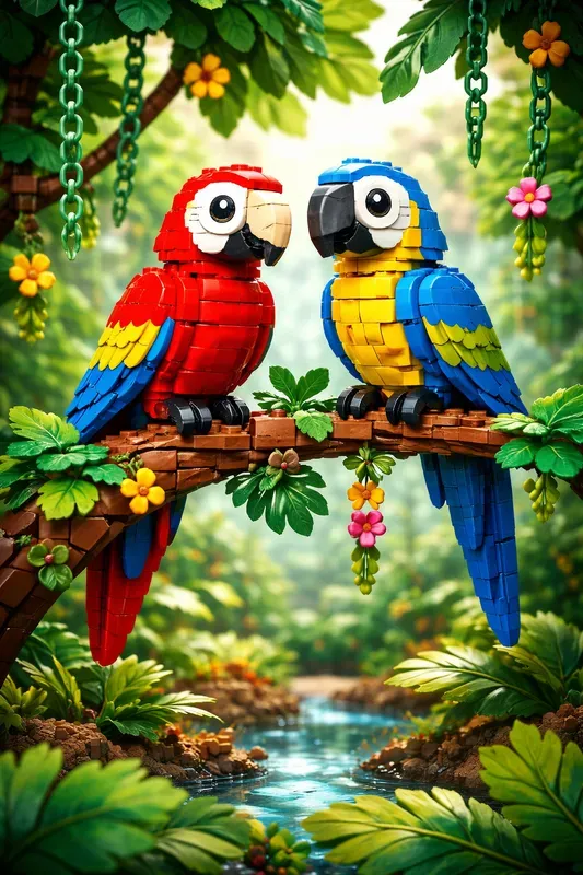 Lego Animals Dioramas ChatGPT Image Prompt | PromptBase