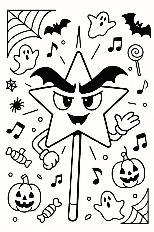 Spooky Halloween Character Coloring Pages ChatGPT Image Prompt | PromptBase