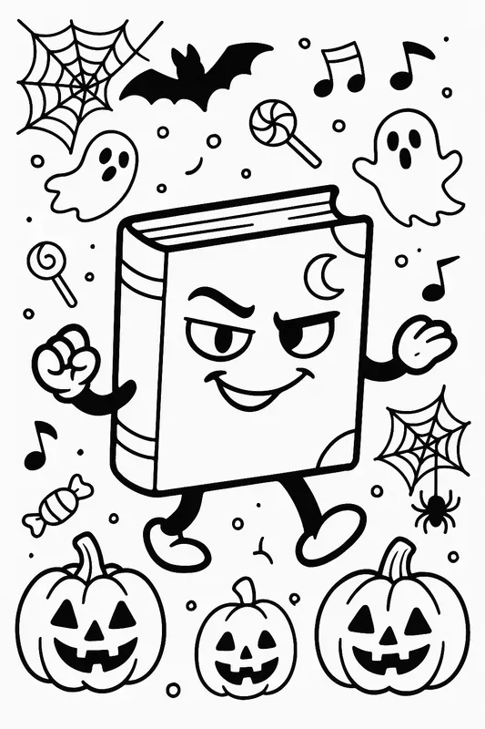 Spooky Halloween Character Coloring Pages ChatGPT Image Prompt | PromptBase