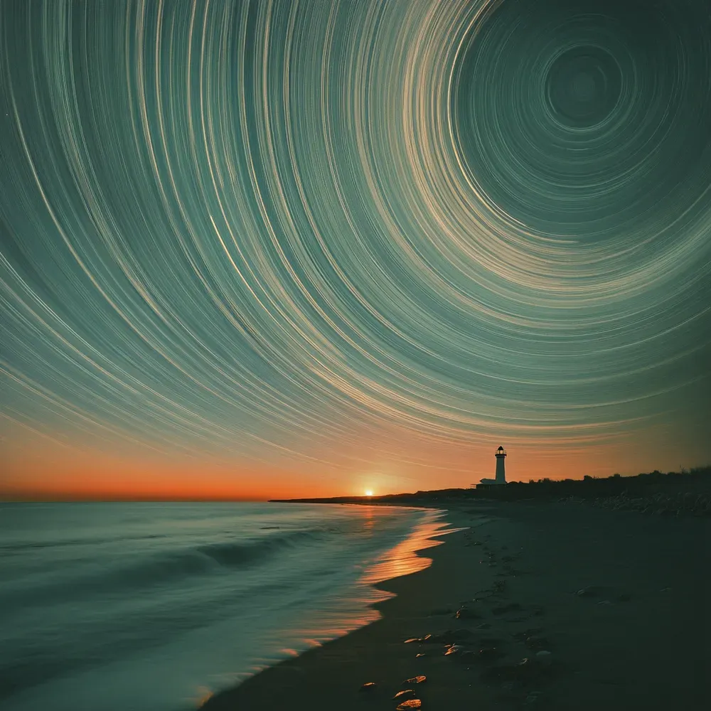 Solargraphy Stock Photo Across Landscape Midjourney Prompt | PromptBase