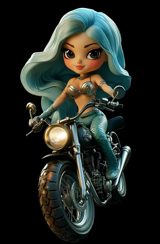 Chibi Motorcycle Rider Characters 3D Midjourney Prompt | PromptBase