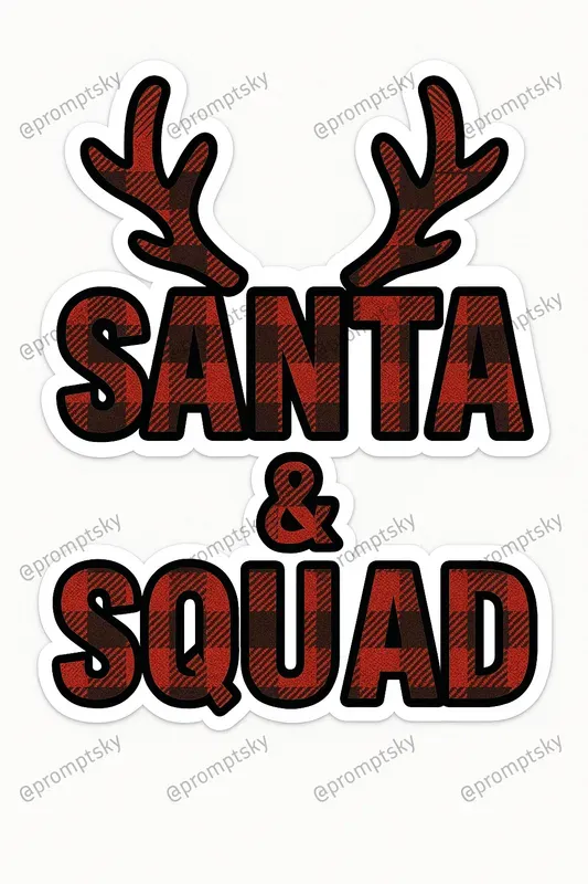 Sticker Cut Christmas Typography ChatGPT Image Prompt | PromptBase