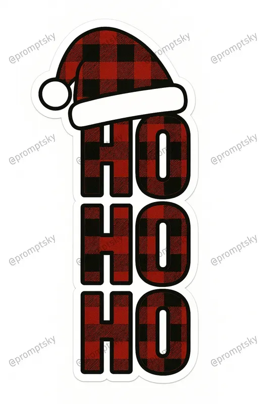 Sticker Cut Christmas Typography ChatGPT Image Prompt | PromptBase