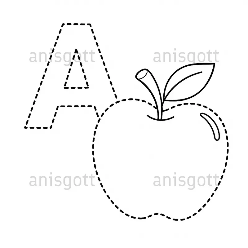 Kids Abc Simple Tracing Coloring Pages ChatGPT Image Prompt | PromptBase