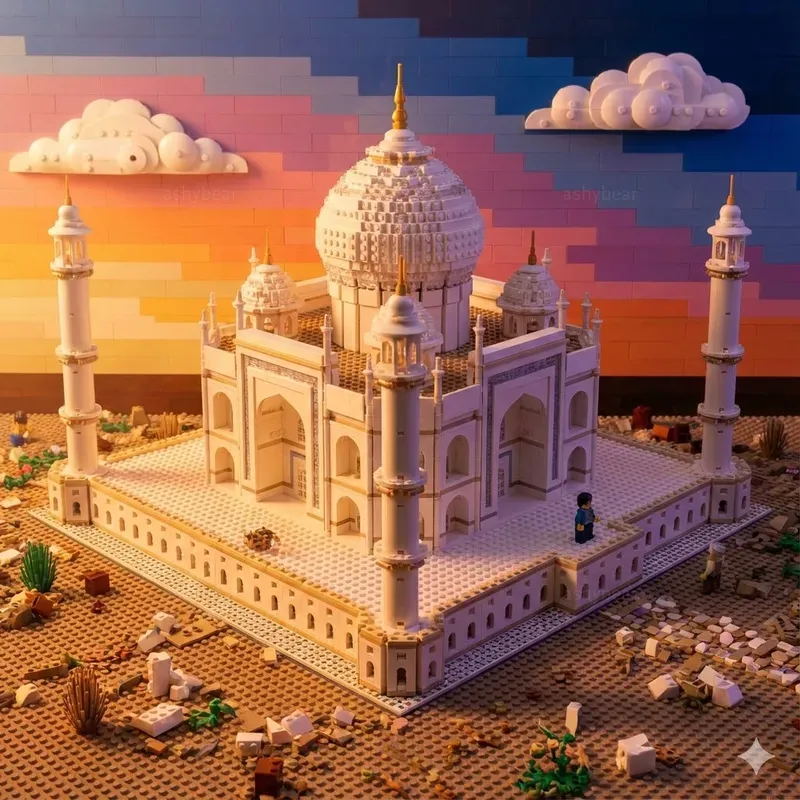 Lego Landmark Builders Gemini Image Prompt | PromptBase