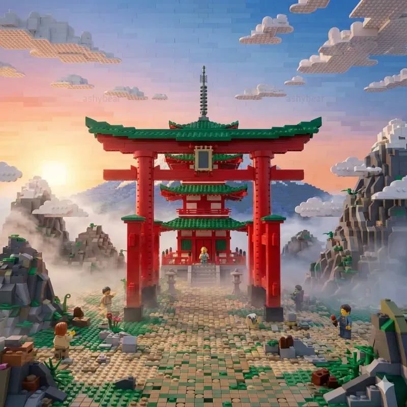 Lego Landmark Builders Gemini Image Prompt | PromptBase