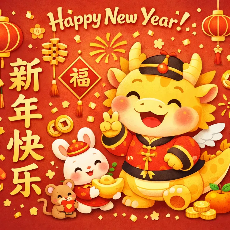 Chibi Chinese New Year Zodiacs ChatGPT Image Prompt | PromptBase