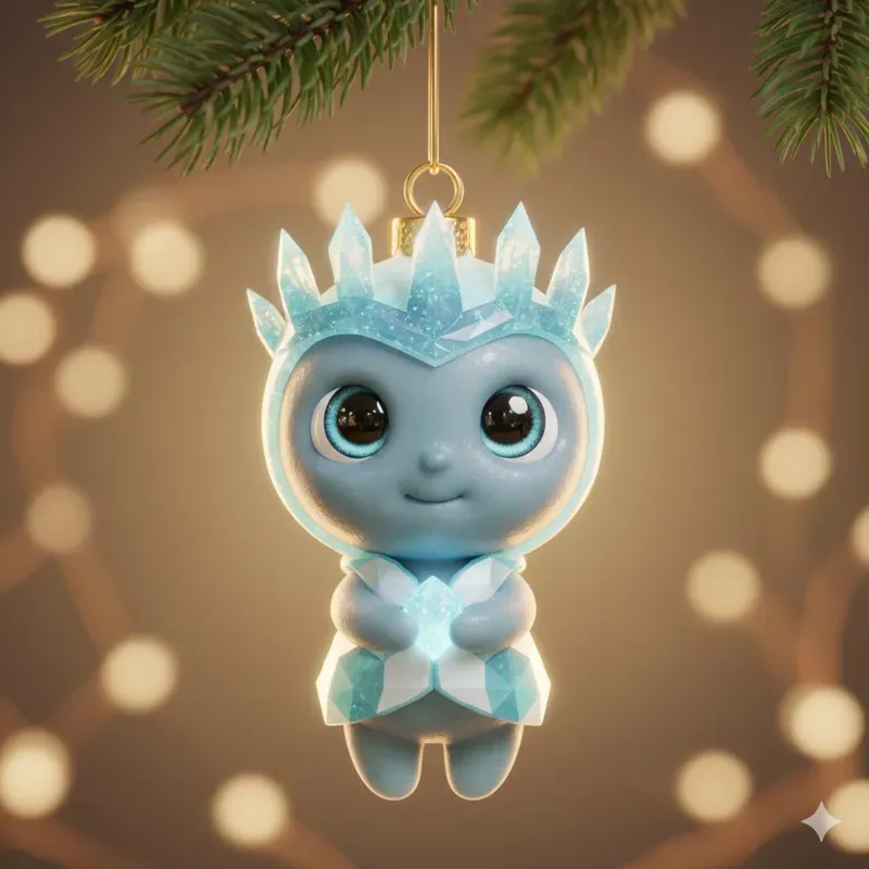 Cute Living Xmas Ornaments Gemini Image Prompt | PromptBase