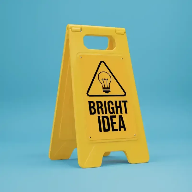 Witty Caution Sign Poster Packs Ideogram Prompt | PromptBase