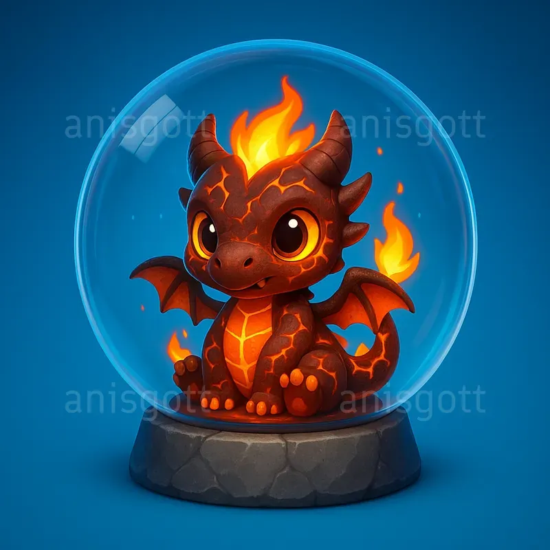 Chibi Elemental Dragons Crystal Globes ChatGPT Image Prompt | PromptBase