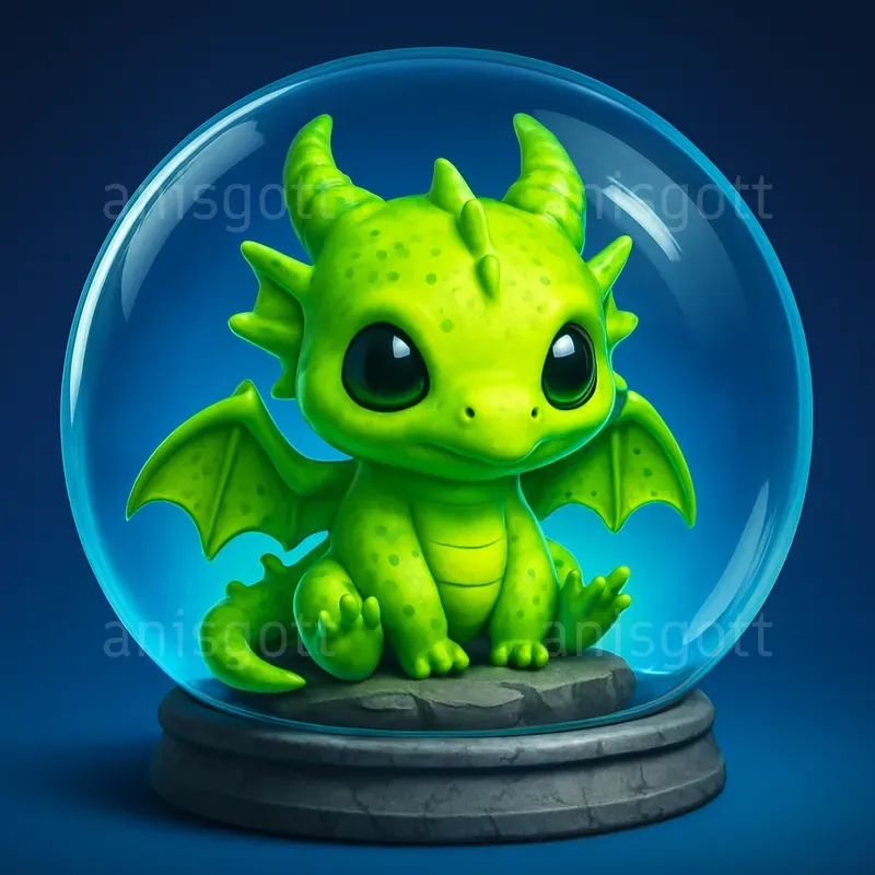 Chibi Elemental Dragons Crystal Globes ChatGPT Image Prompt | PromptBase