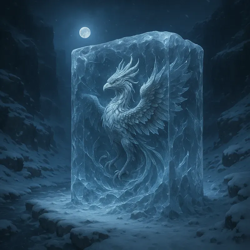 Frozen Fantasy Creatures In Ice Blocks ChatGPT Image Prompt | PromptBase