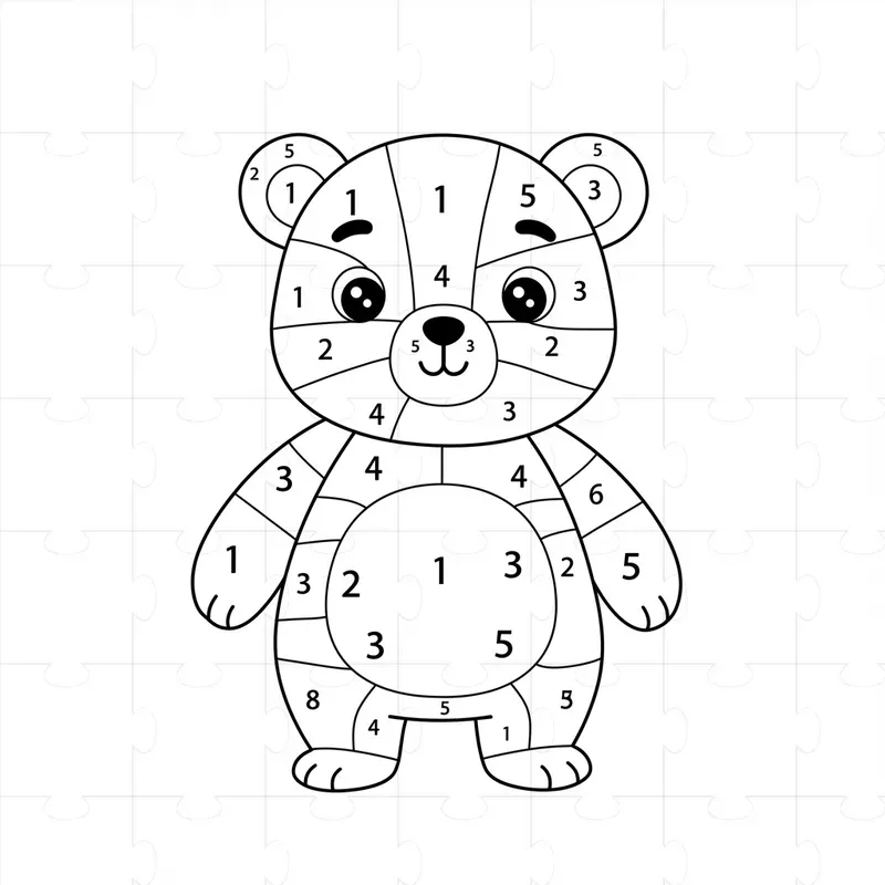 Simple Animals Color By Number For Kids Imagen Prompt | PromptBase