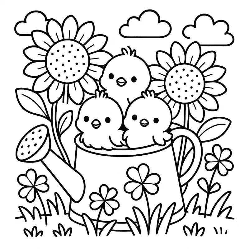Bold And Easy Garden Coloring Pages ChatGPT Image Prompt | PromptBase
