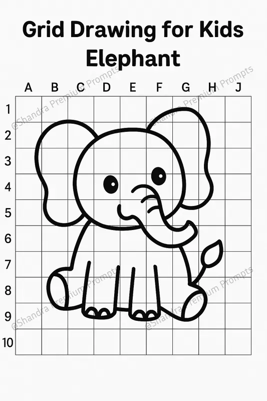 Grid Drawings For Kids ChatGPT Image Prompt | PromptBase