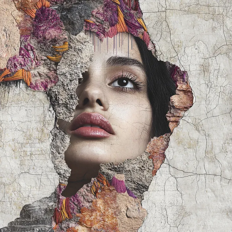 Limestone Textures And Embroidery Fusion Midjourney Prompt | PromptBase