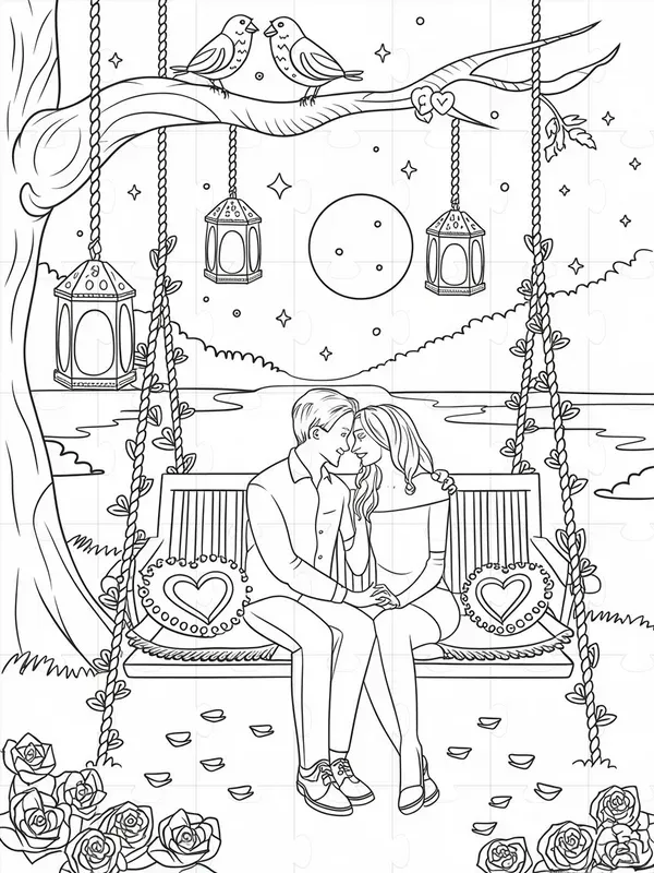 Cozy Valentines Day Adult Coloring Books Ideogram Prompt | PromptBase