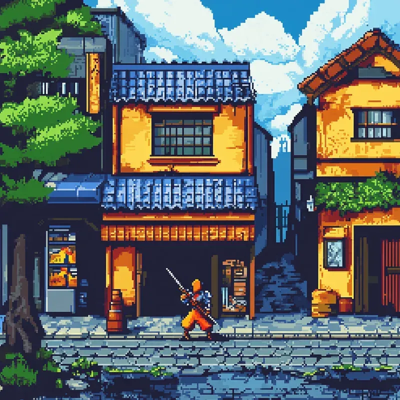 Pixelated Video Game Scenes Midjourney Prompt | PromptBase