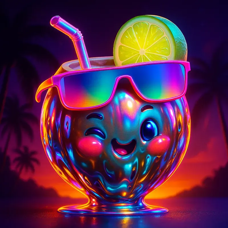 Viral 3D Neon Island Mascot Makers ChatGPT Image Prompt | PromptBase
