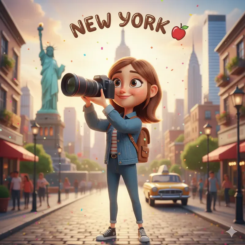 Cartoon Travel Pixar City Characters Gemini Image Prompt | PromptBase