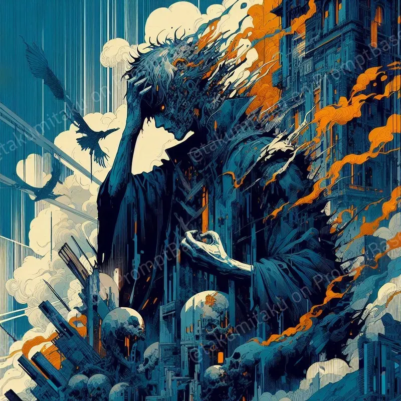 Ethereal Cyber Art Haunting Figures DALL·E Prompt | PromptBase